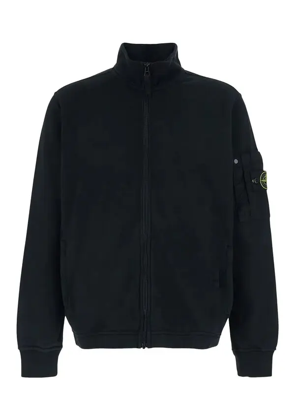 Stone Island Zip Up Cardigan - Black