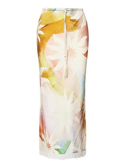 NEVER FULLY DRESSED Printed Woven Midi Skirt - Multi