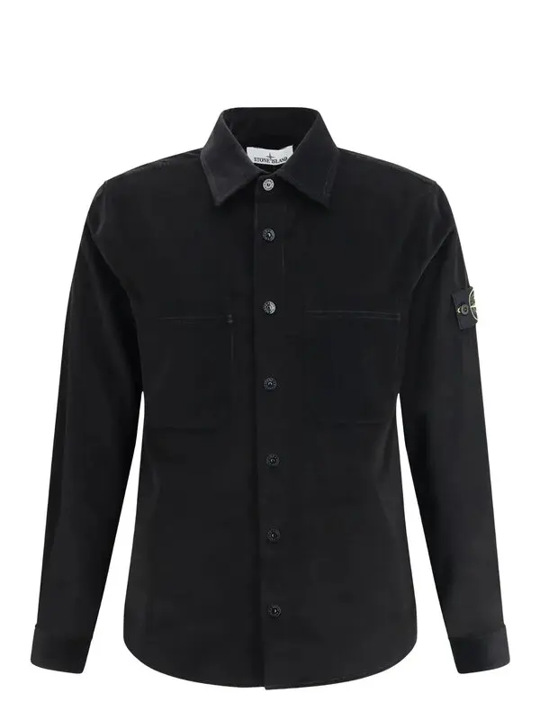 Stone Island Corduroy Shirt - Black