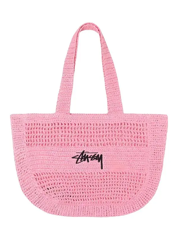 StÜssy Raffia Tote Bag - Pink