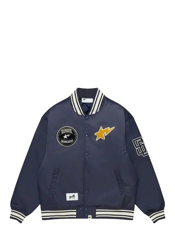 A BATHING APE X Stadium Goods Varsity Jacket - Blue