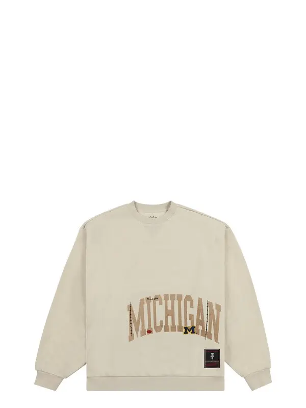 TRAVIS SCOTT Cactus Jack X Mitchell & Ness University Of Michigan Crewneck - Tan