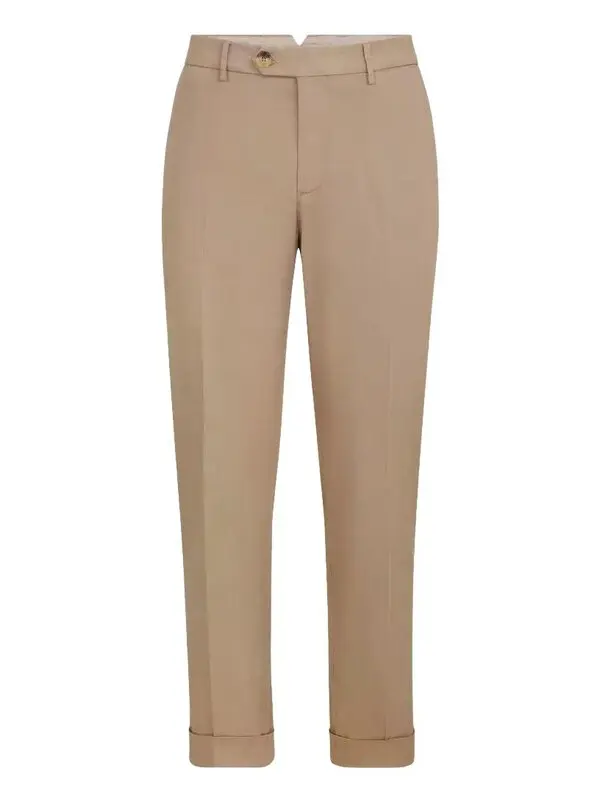 Brunello Cucinelli Garment-dyed Italian-fit Comfort Cotton Gabardine Trousers - Neutrals