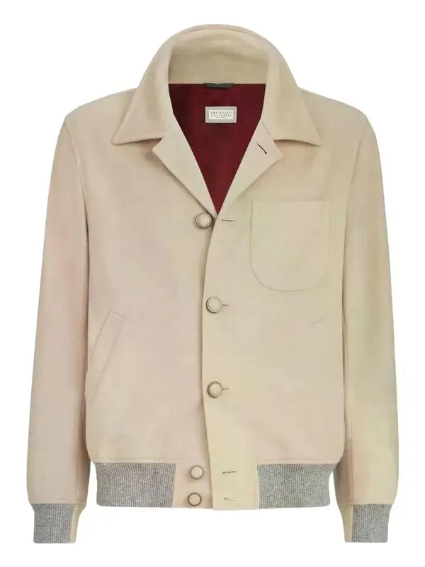 Brunello Cucinelli Lightweight Virgin Wool Cloth Outerwear Jacket - Neutrals