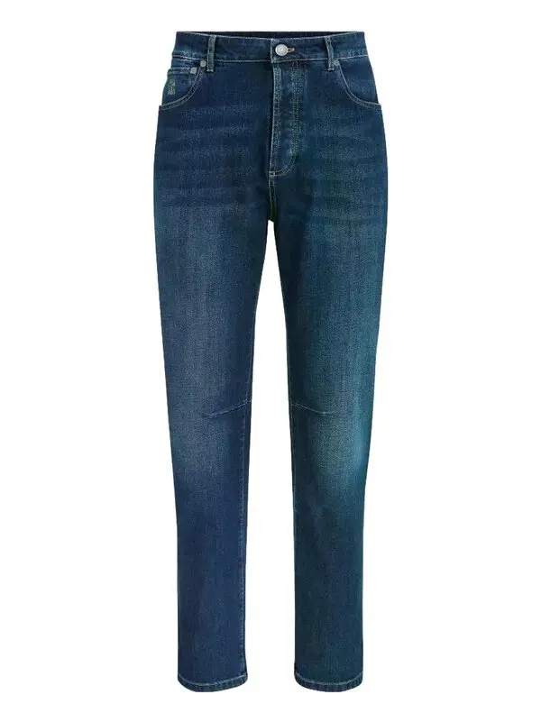 Brunello Cucinelli Comfort Cotton Denim Leisure-fit Five-pocket Trousers - Blue