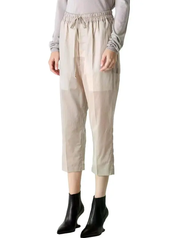 Rick Owens Astaires Cropped Drawstring Trousers - Neutrals