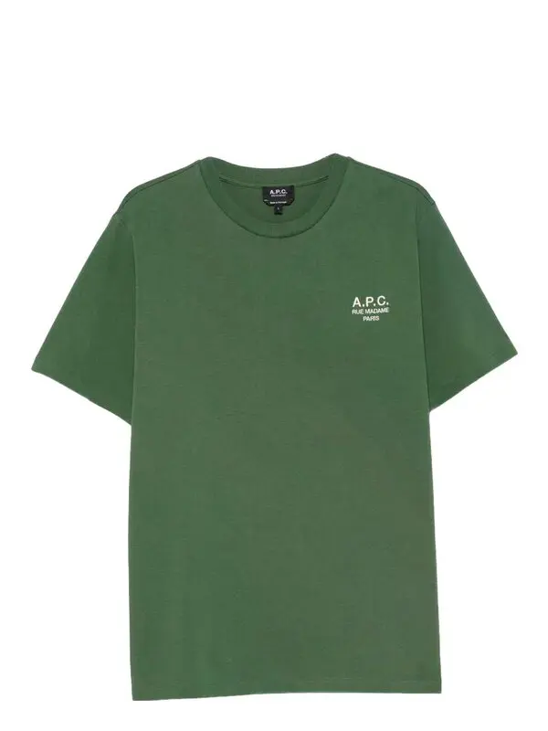 A.p.c. Rue Madame Logo Print Crew Neck T-shirt - Green