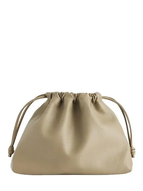 THE FRANKIE SHOP Faux Leather Pouch - Sage