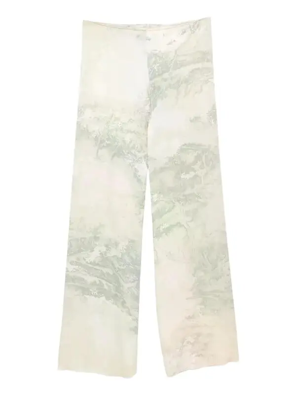 Roberto Cavalli 2000s Abstract Print Trousers - Neutrals
