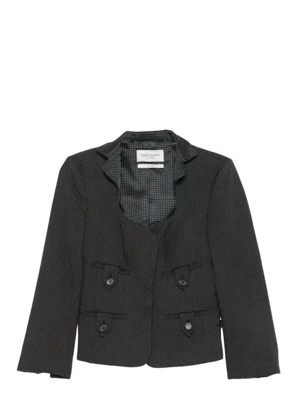 Saint Laurent Polka Dot Skirt Suit - Black