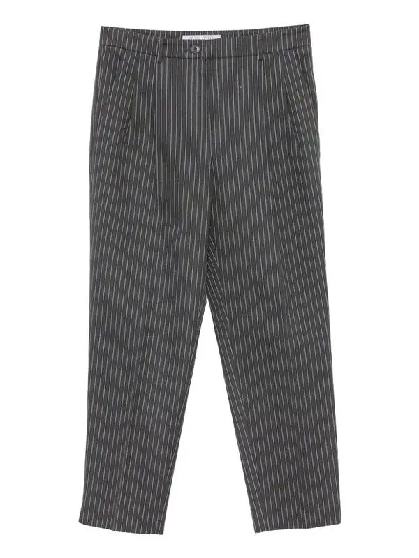Miu Miu Cotton Pinstripe Tailored Trousers - Grey