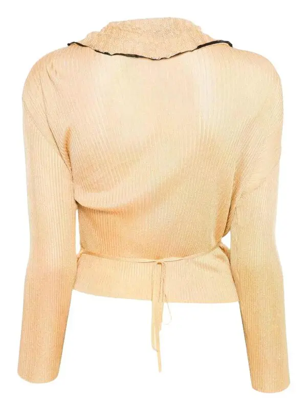 Gianfranco Ferre Ribbed Ruffled Cardigan - Orange