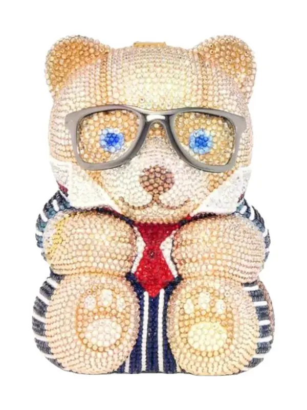 Judith Leiber Teddy Bear Clutch Bag - Gold