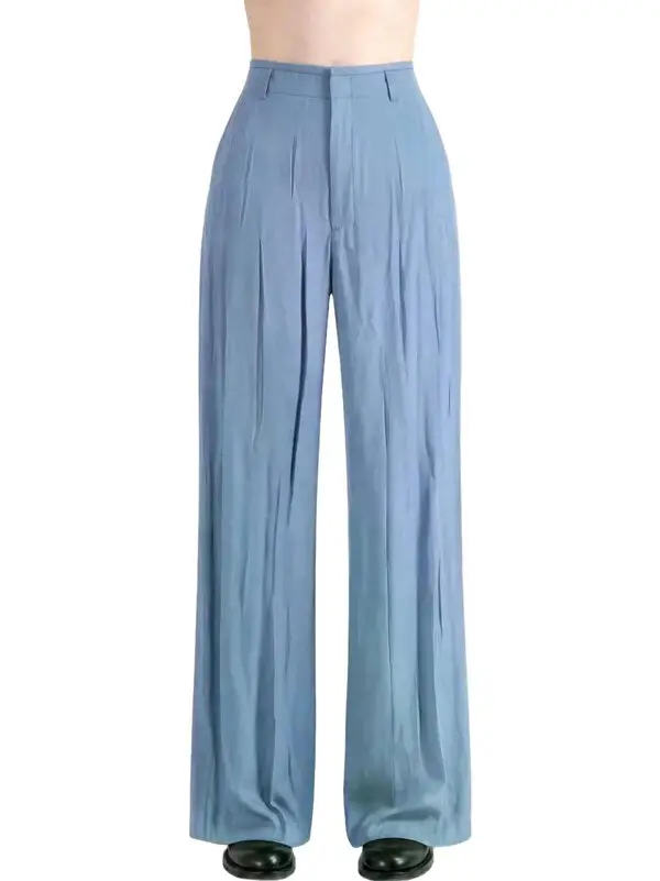 LEMAIRE Pleated Pressed-crease Trousers - Blue