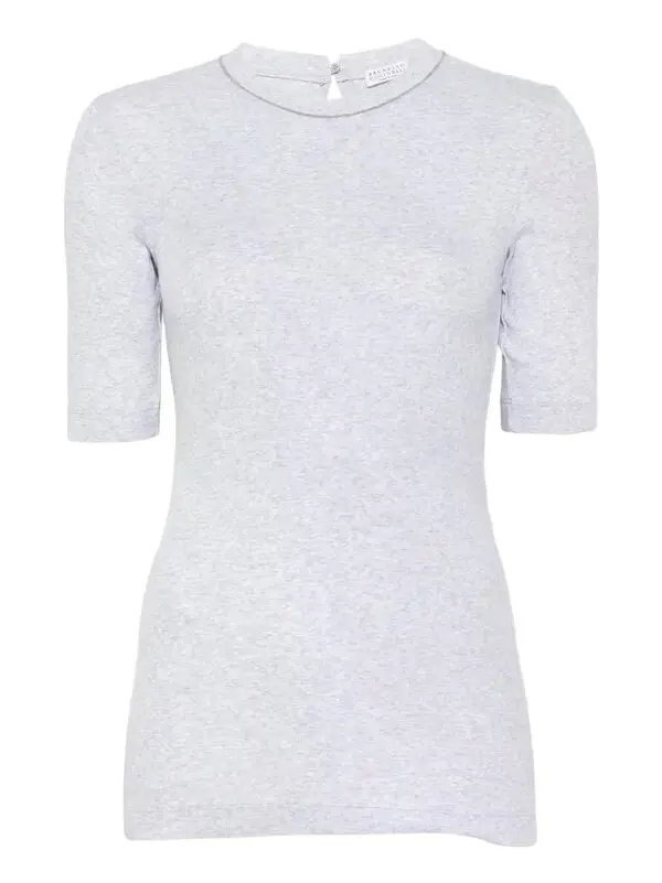 Brunello Cucinelli Monili-trim T-shirt - Grey