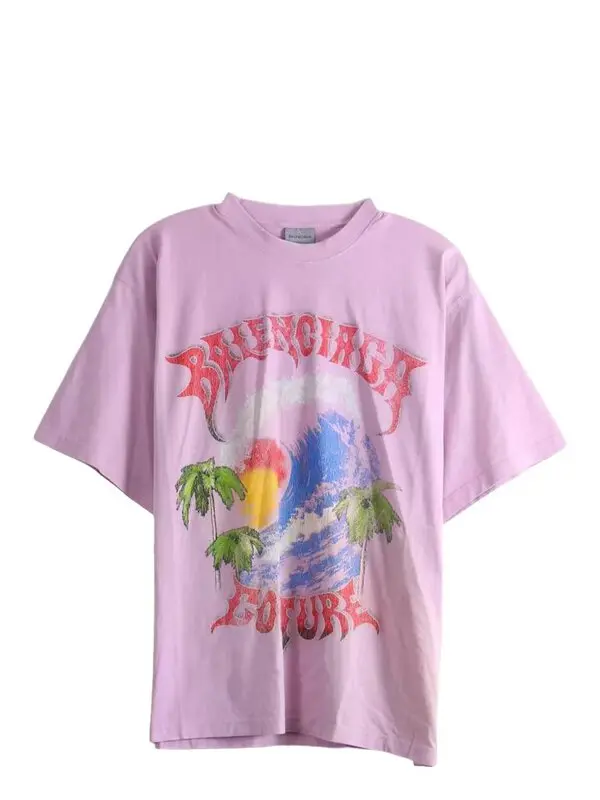 Balenciaga Graphic Print Oversized T-shirt - Pink