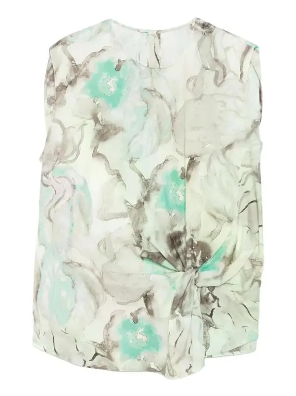 JNBY Twist-pleated Sleeveless Top - Green
