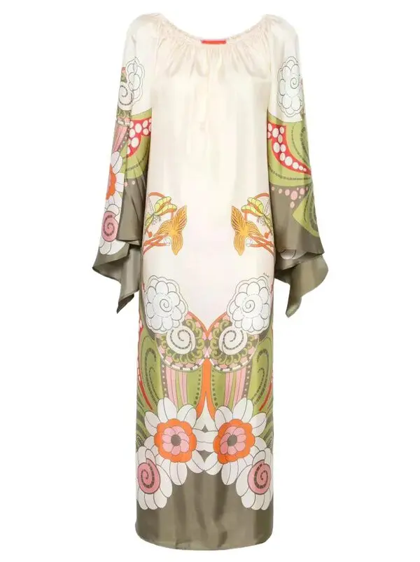 La DoubleJ Goddess Placed Dress - Neutrals
