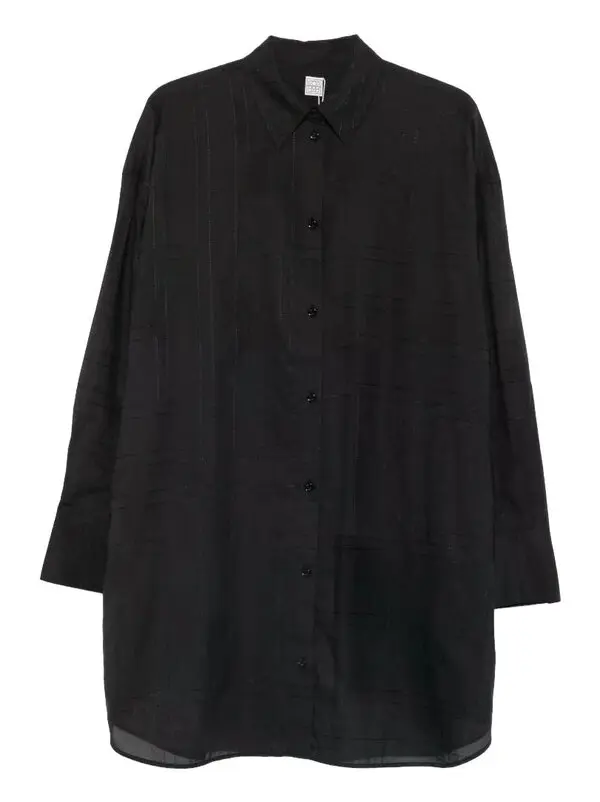 TOTEME Monogram Patterned Oversized Shirt - Black