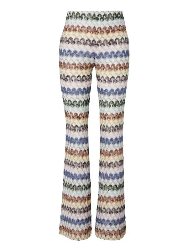 Missoni Knitted Lame Flared Pants - Multicoloured