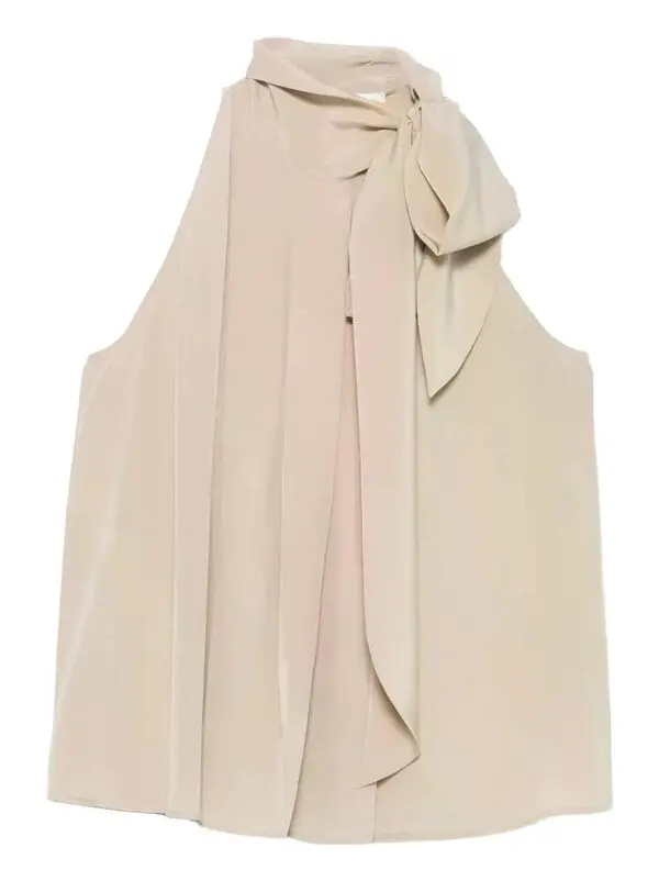 Max Mara Pleated Halter Neck Blouse - Neutrals
