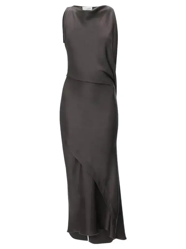 Victoria Beckham Kyra Asymmetric Midi Dress - Brown