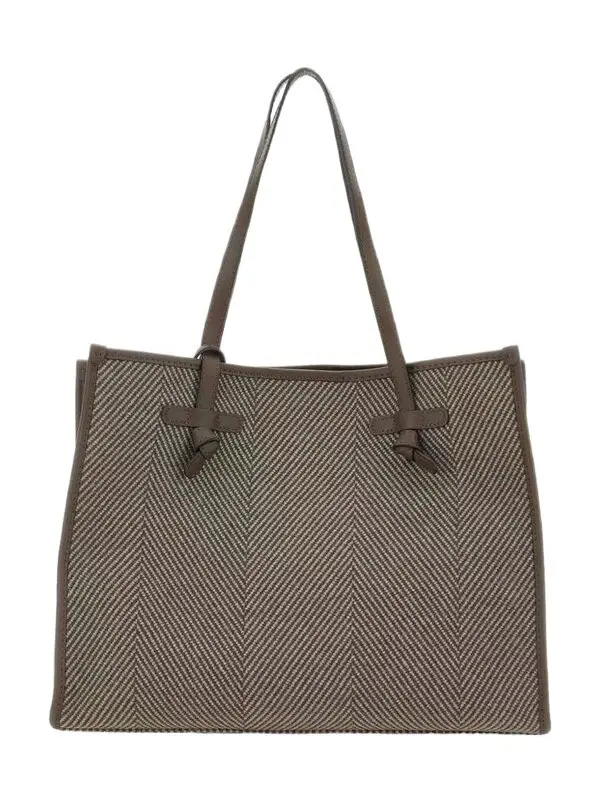 MARCELLA CLUB Marcella Herringbone-pattern Tote Bag - Brown