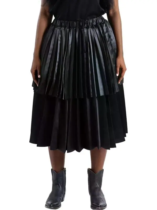 Comme Des Garçons Pleated Midi Skirt - Black