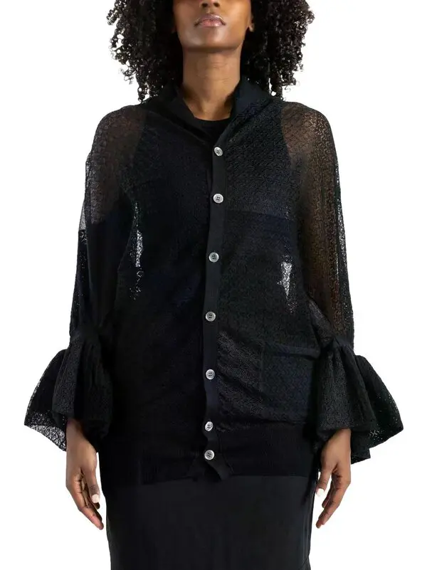 Junya Watanabe Patchwork Lace-knit Cardigan - Black