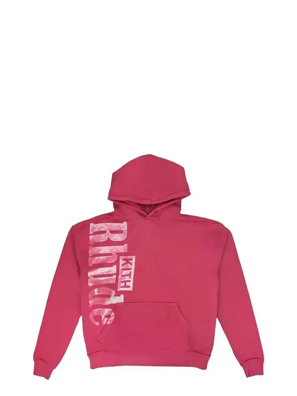 Rhude X Kith Logo Print Cotton Hoodie - Pink