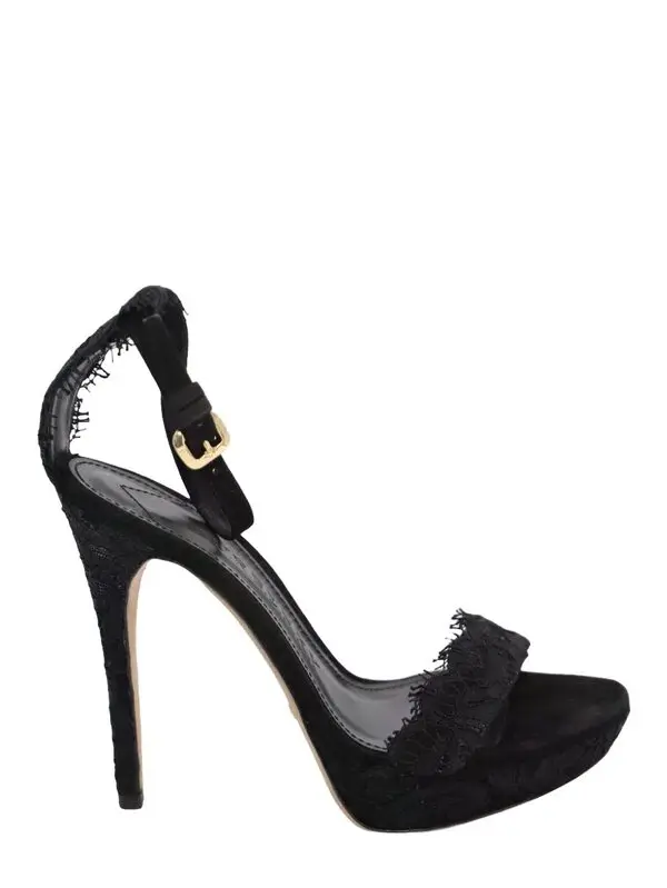 Burberry Polesden Lace-trim Platform Sandals - Black
