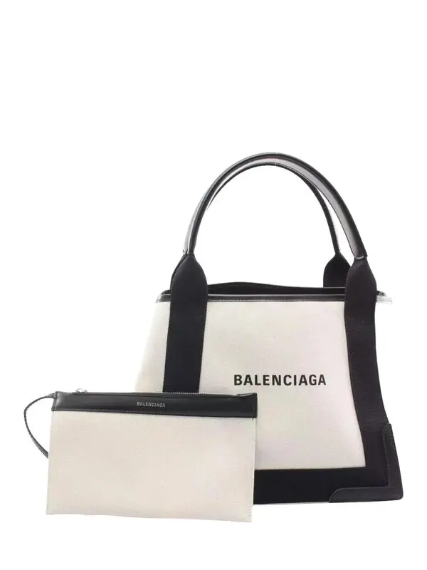 Balenciaga Navy Cabas Tote Bag - Neutrals