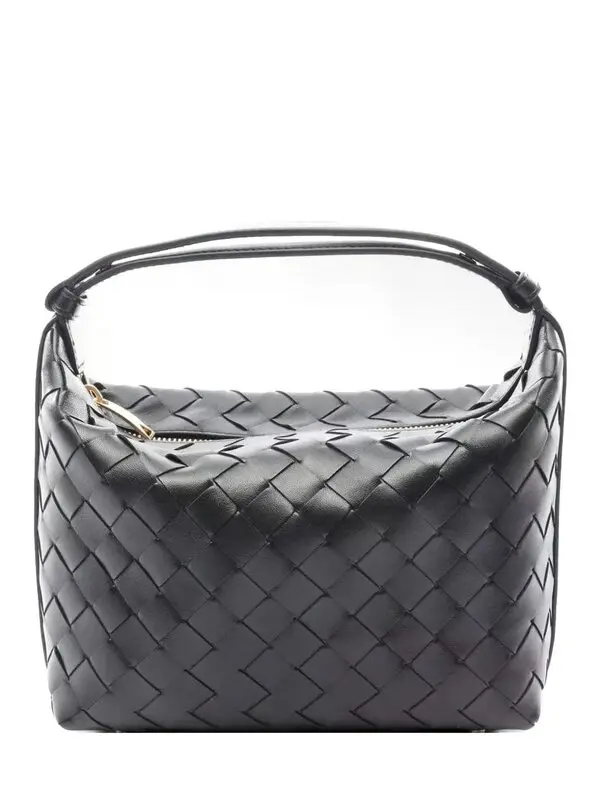 Bottega Veneta Mini Wallace Intrecciato Handbag - Black