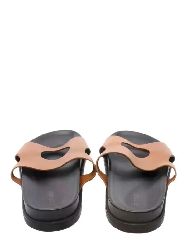 Hermès Cut-out Leather Sandals - Brown