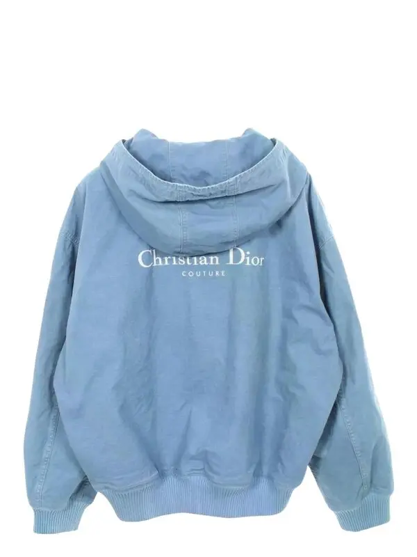 Dior Embroidered Logo Denim Jacket - Blue