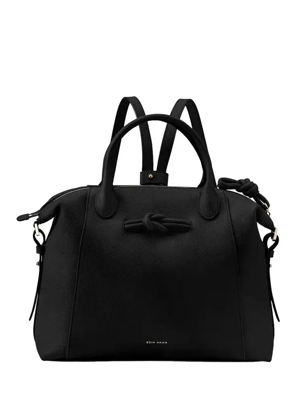 ESIN AKAN Wimbledon Leather Backpack - Black