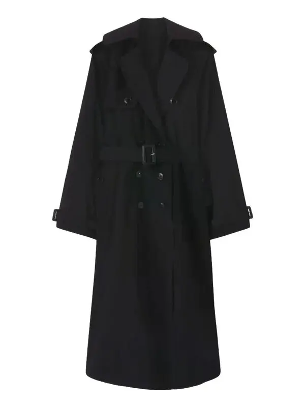 Ermanno Scervino Double-breasted Belted Trench Coat - Black