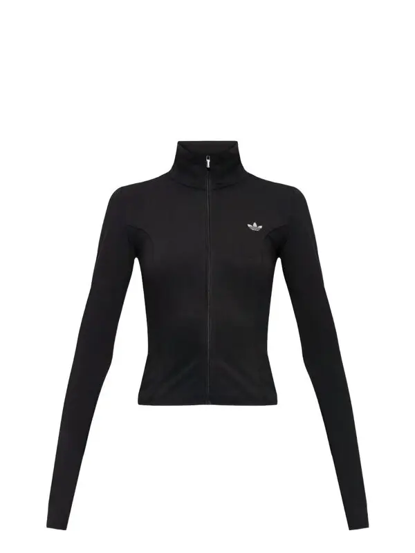 Adidas Logo-print Zip-up Top - Black