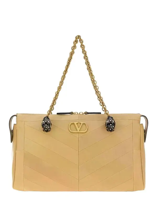 Valentino Garavani Medium Vlogo Signature Quilted Tote Bag - Neutrals