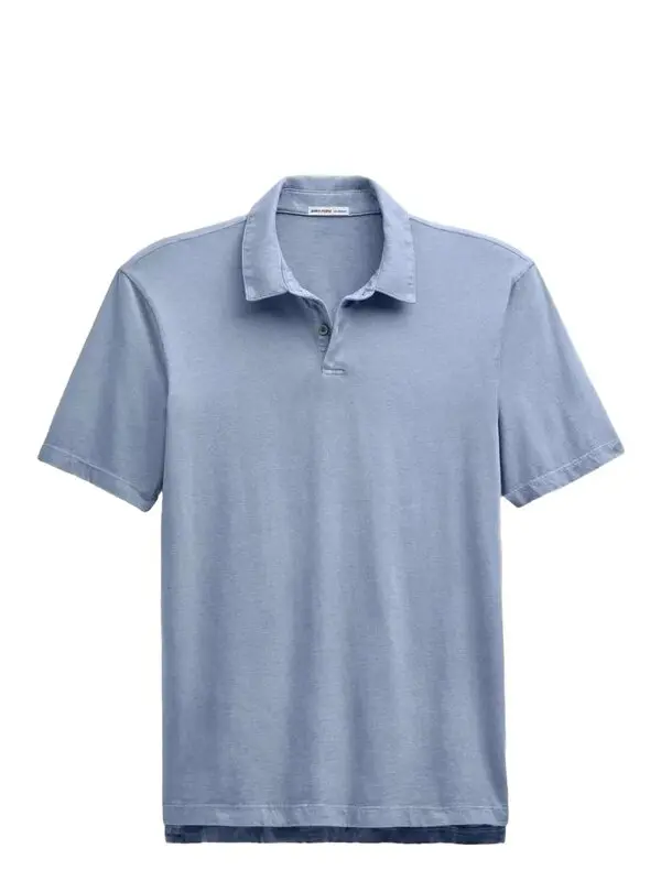 JAMES PERSE Suede-effect Jersey Polo Shirt - Blue