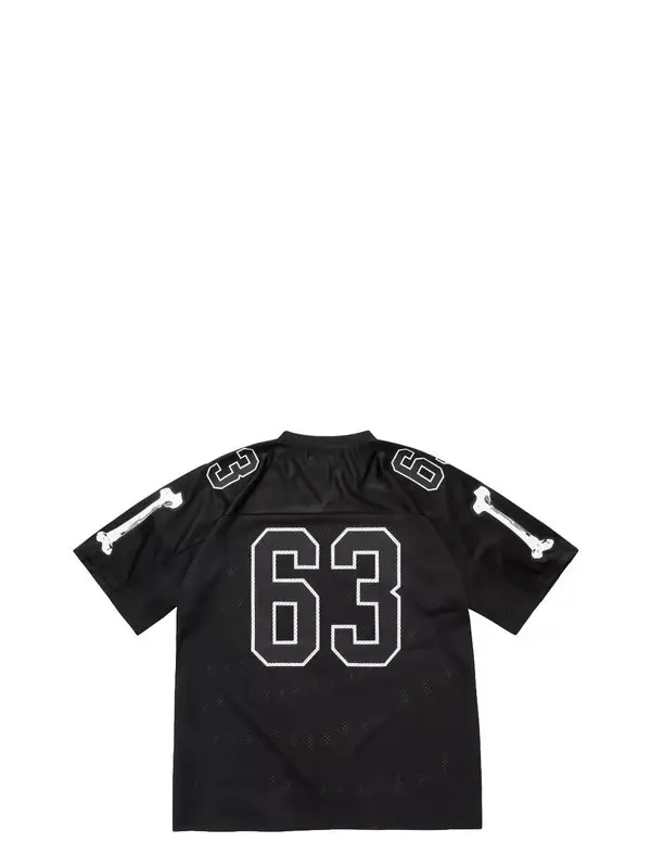 Supreme Graphic Print Football Jersey T-shirt - Black