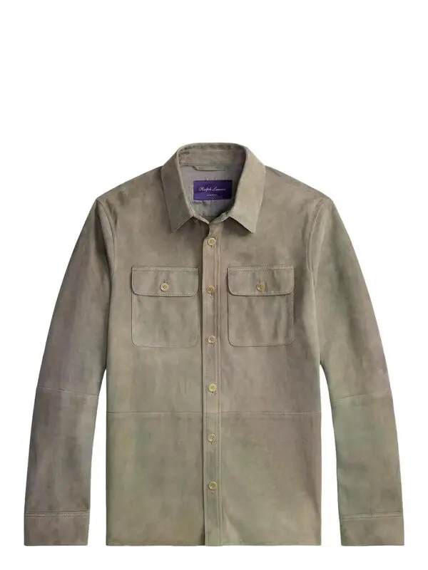 Ralph Lauren Purple Label Calloway Suede Jacket - Grey