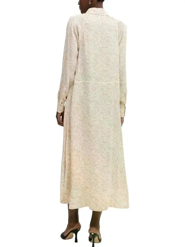 TRUSSARDI All-over Print Long Sleeve Dress - Neutrals