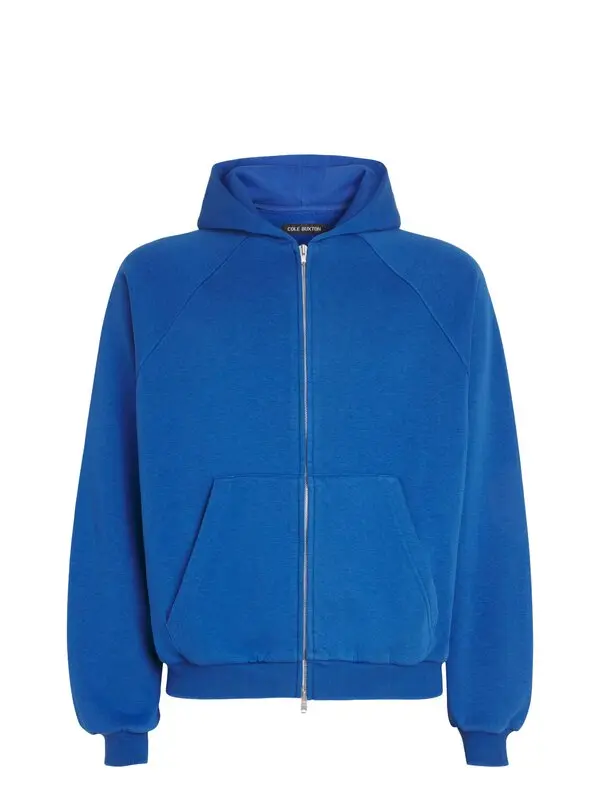 COLE BUXTON Zip-up Cropped Hoodie - Blue