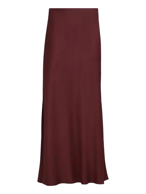 Brunello Cucinelli Satin Maxi Skirt - Red