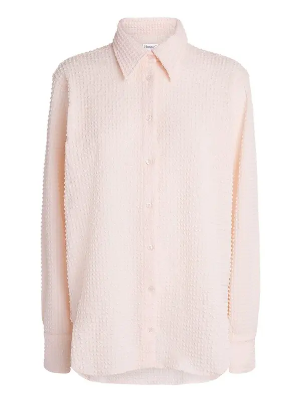 Hunza G Seersucker Resort Shirt - Pink
