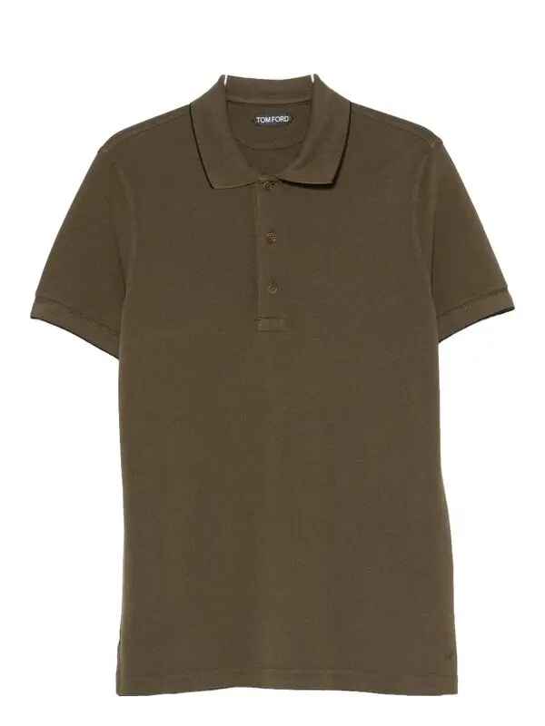 TOM FORD Piquet Cotton Polo Shirt - Green
