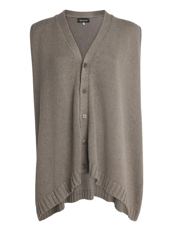 Eskandar Sleeveless V-neck Cardigan - Neutral