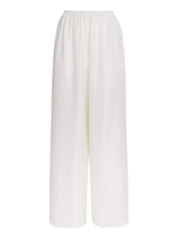 Eskandar Silk Plissé Wide-leg Trousers - White