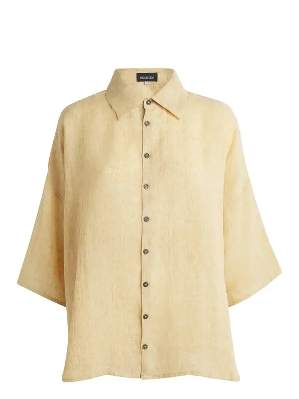 Eskandar Linen Relaxed Shirt - Neutral